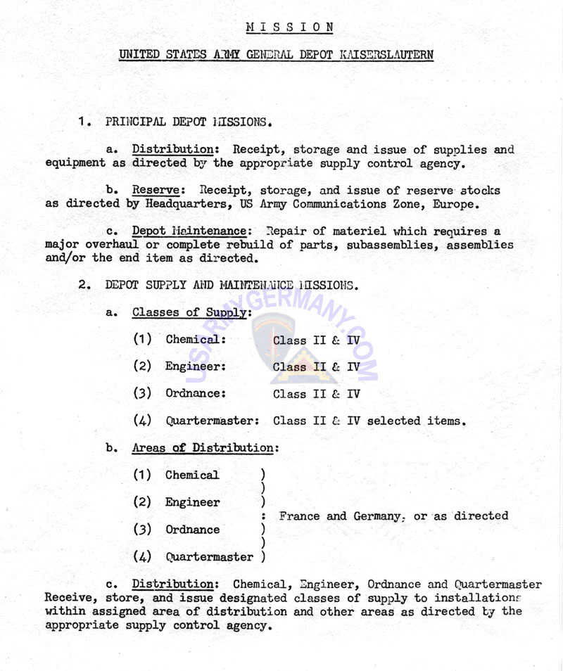 USAREUR Docs - USAGDK Mission