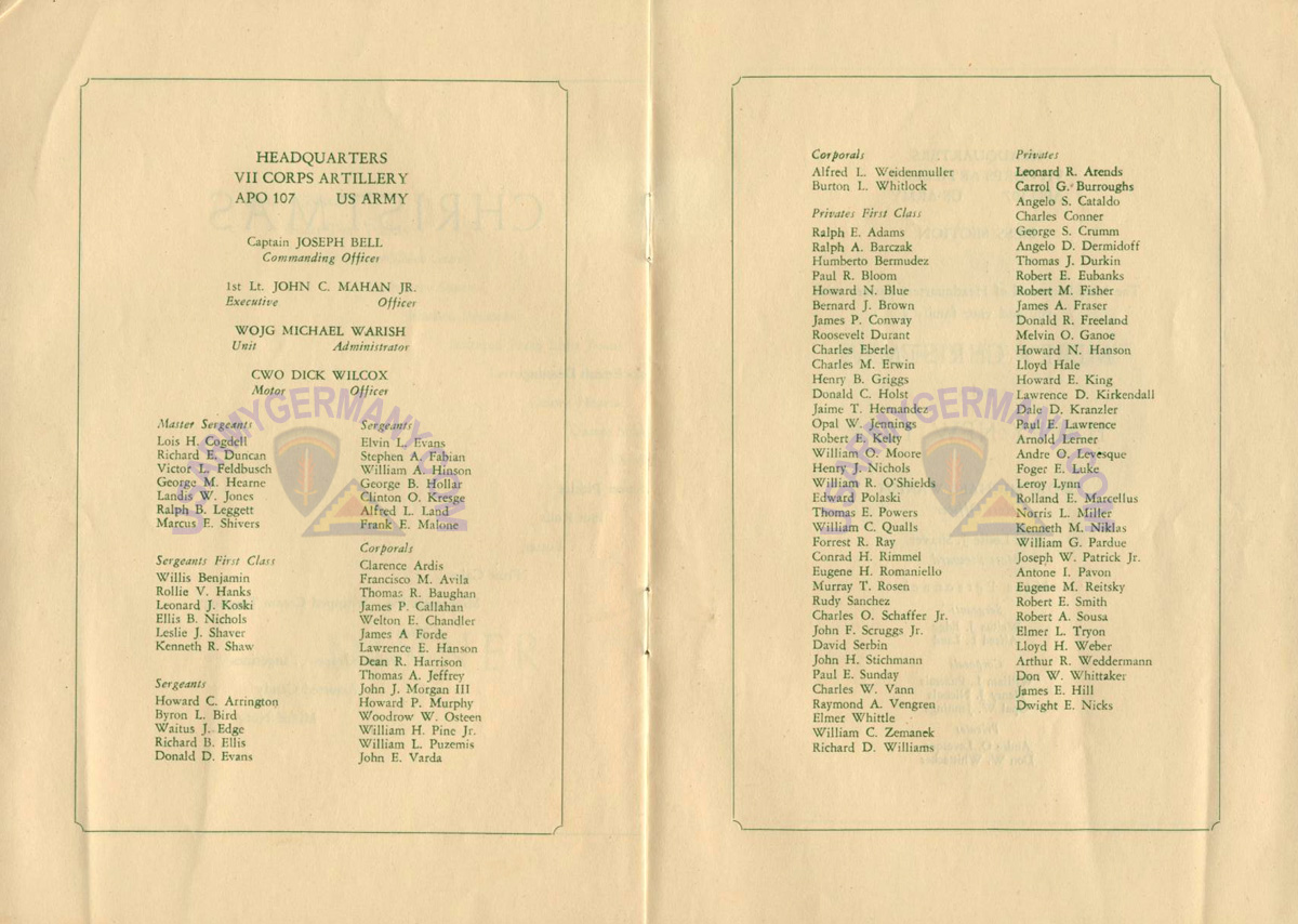 USAREUR Docs - HQ VII Corps Artillery