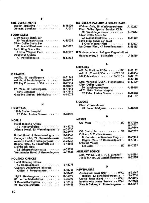 USFA Docs - Tel Dir 1949