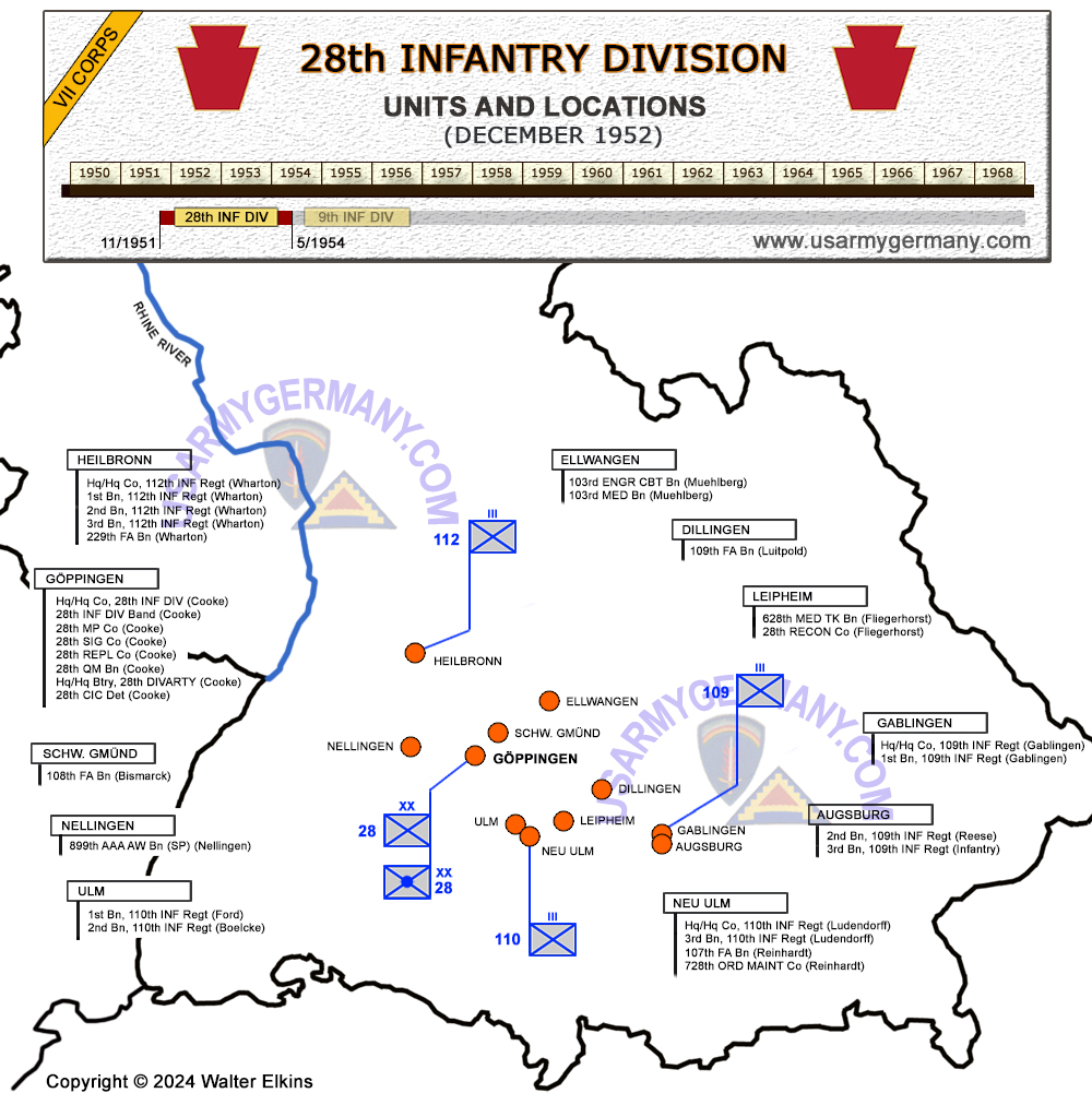 USAREUR Org Charts - 28th Inf Div Map