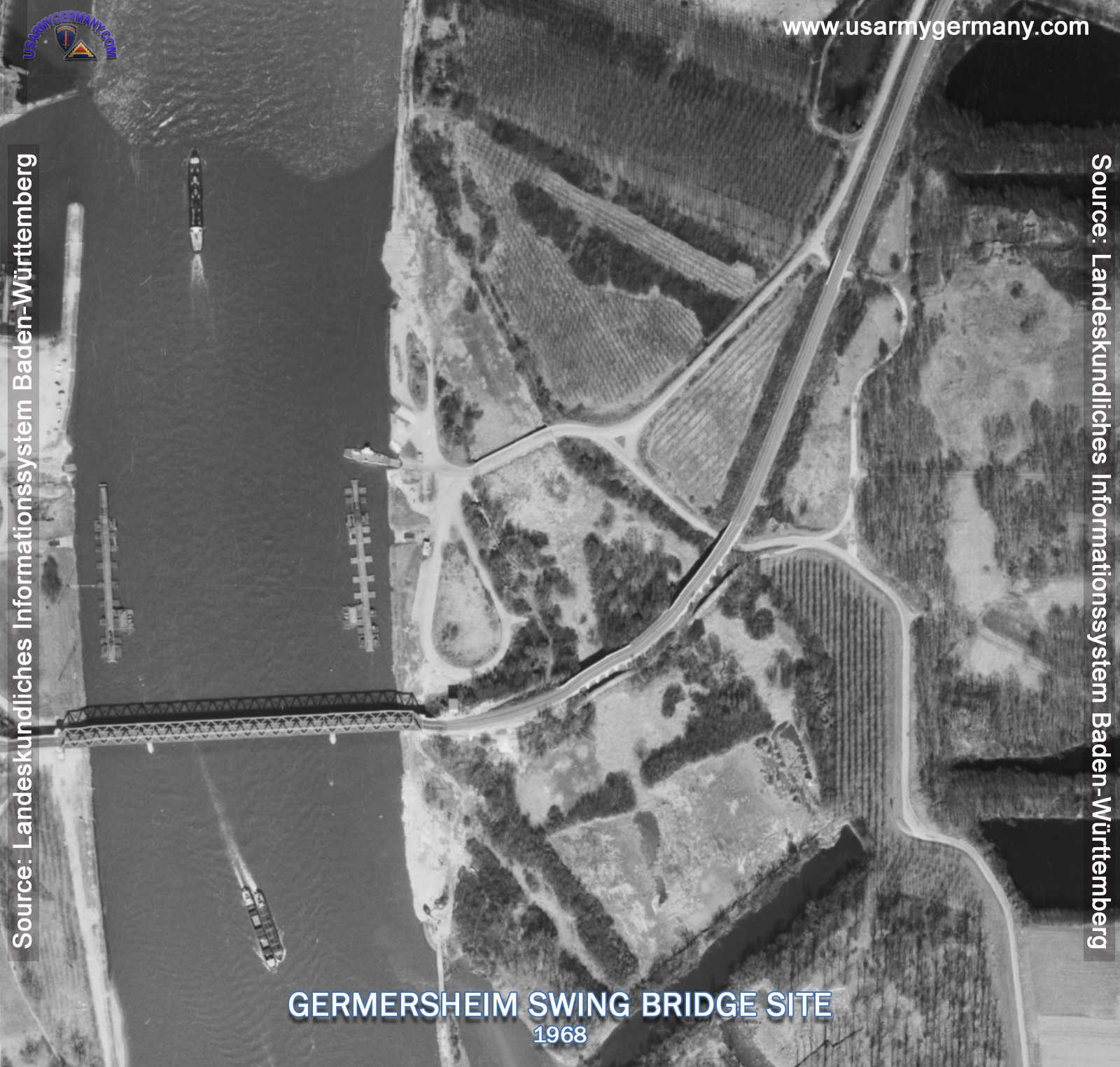 USAREUR Partial Photos - Swing Bridges across the Rhine River